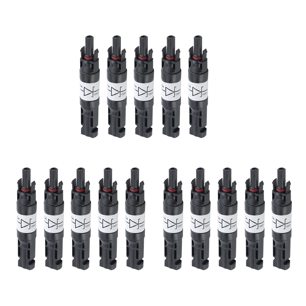 15PCS Solar Connector with Diode Waterproof PV Connector DC1000V 20A ...