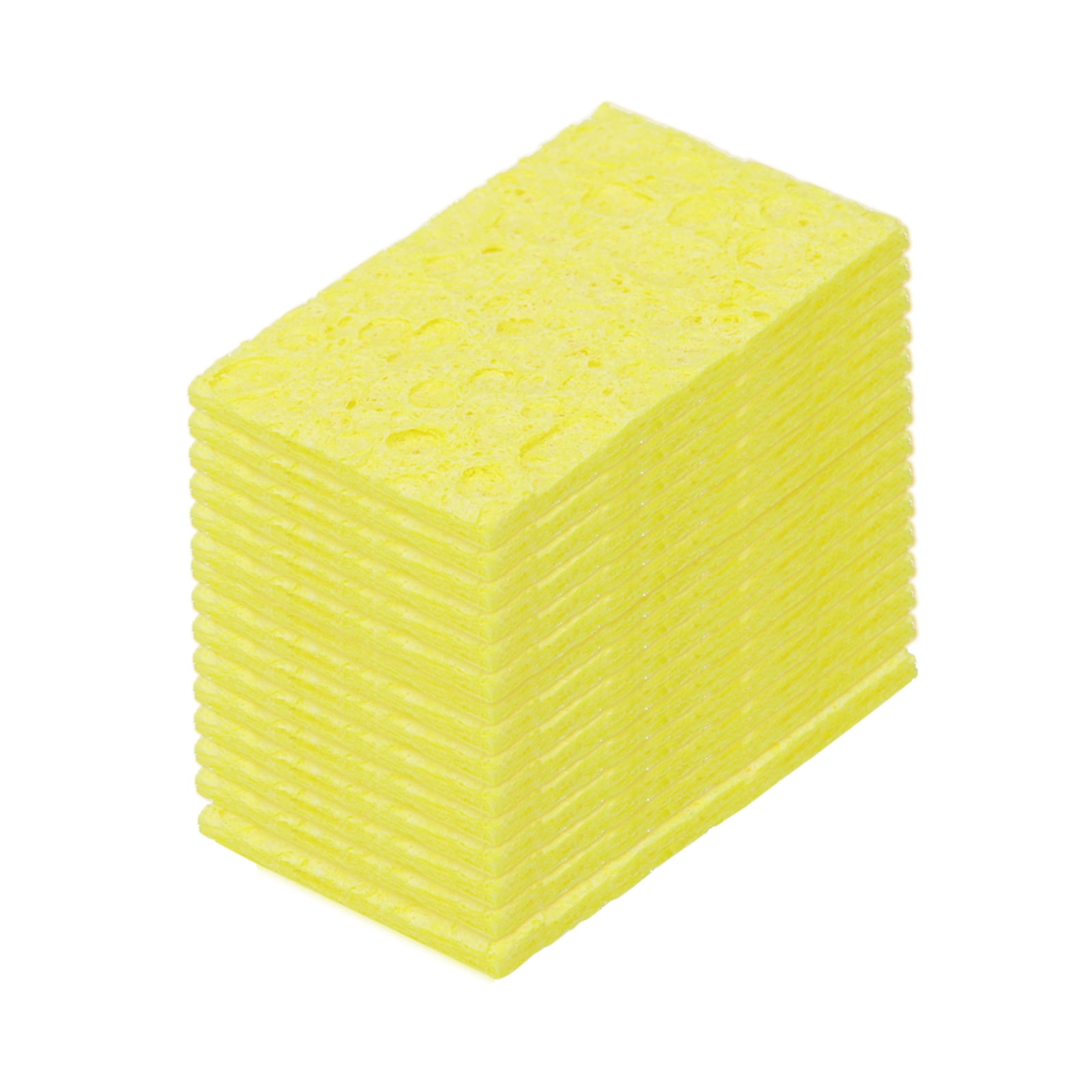 15PCS Soldering Sponge 5 x 3.5cm Rectangle Yellow 14mm Water Absorption ...