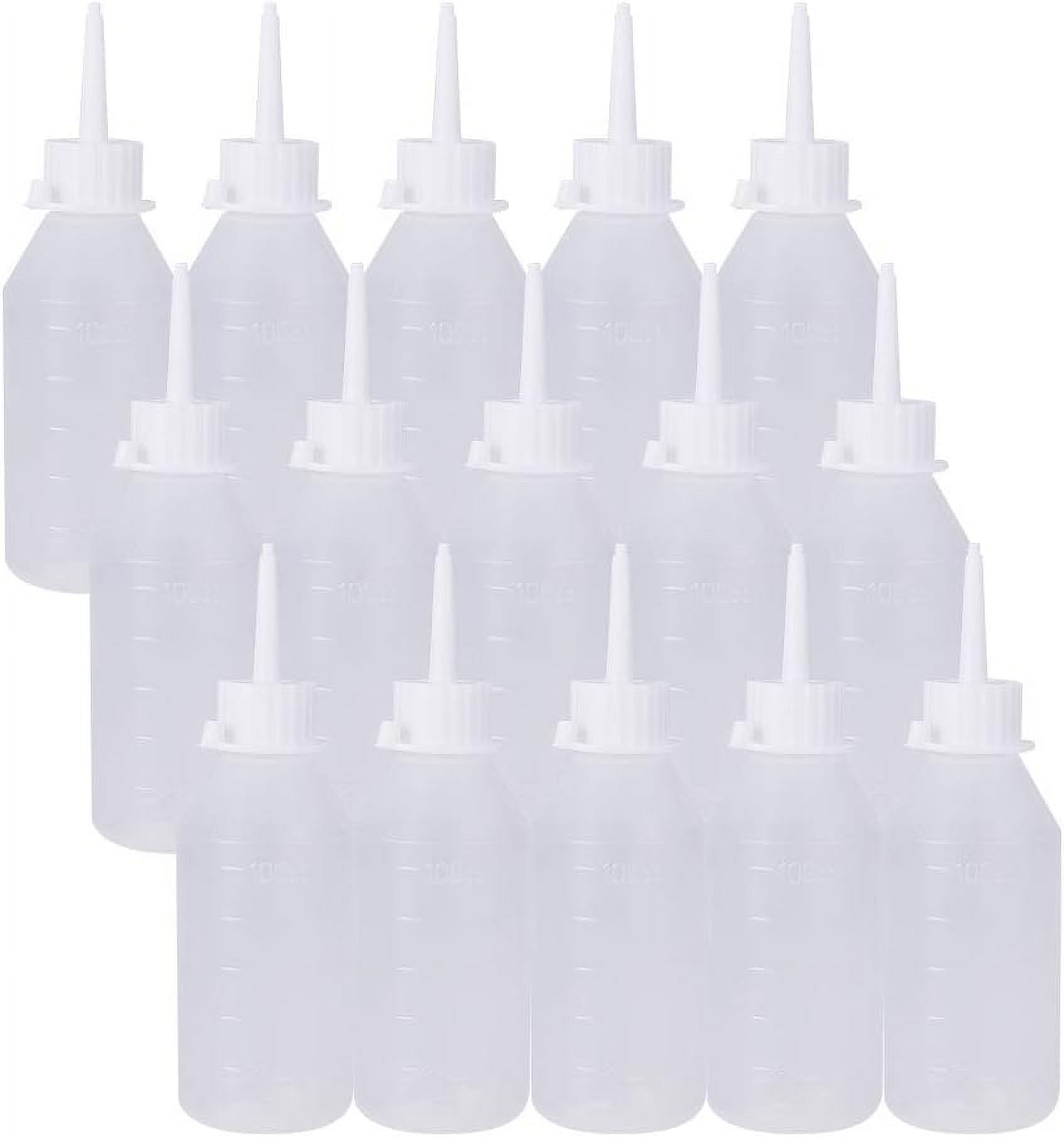 15Pack 3.4 Ounce Plastic Squeeze Dispensing Bottles with Measurement ...