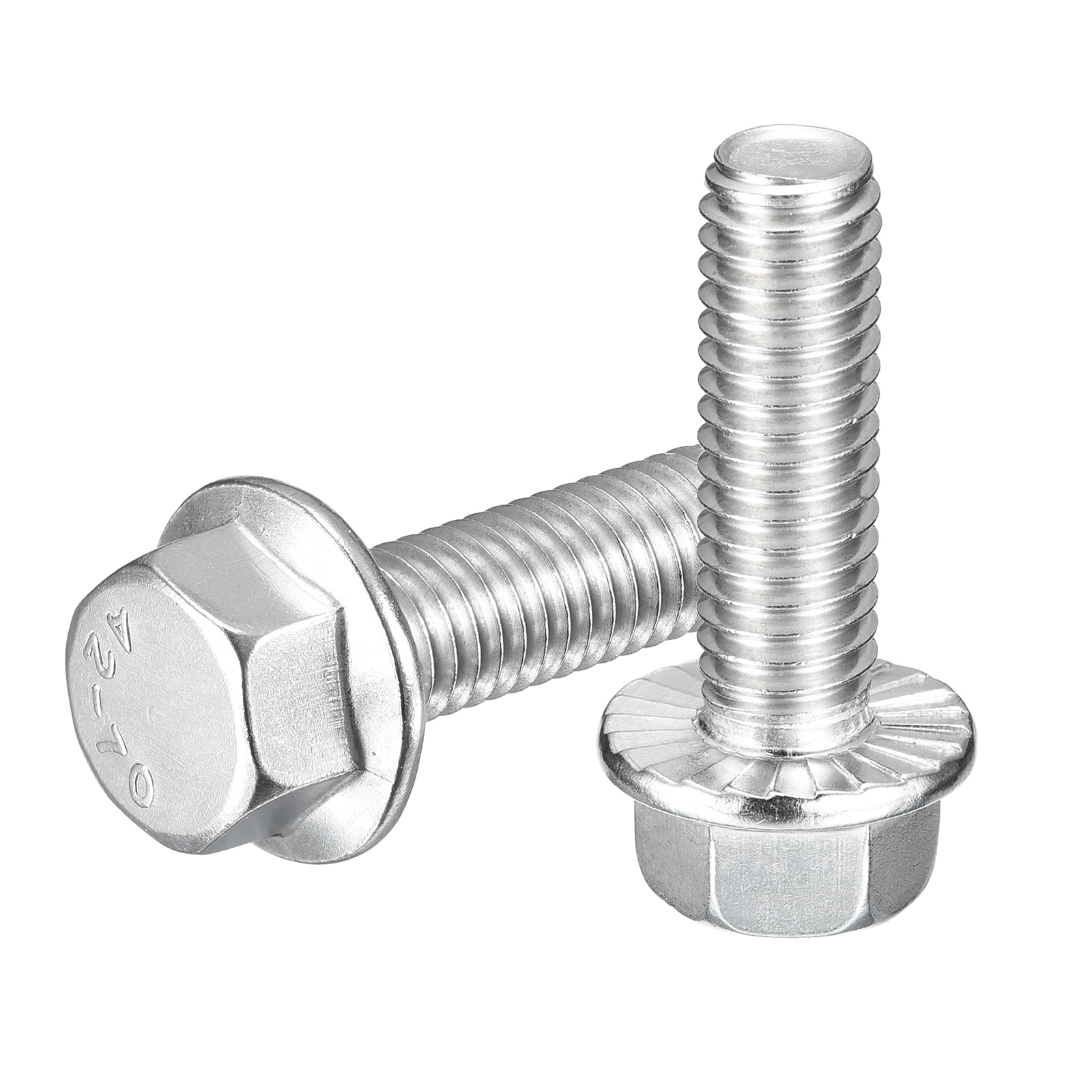 15Pack 3/8-16 x 1-1/4" Flanged Hex Head Bolts, 304 Stainless Steel ...