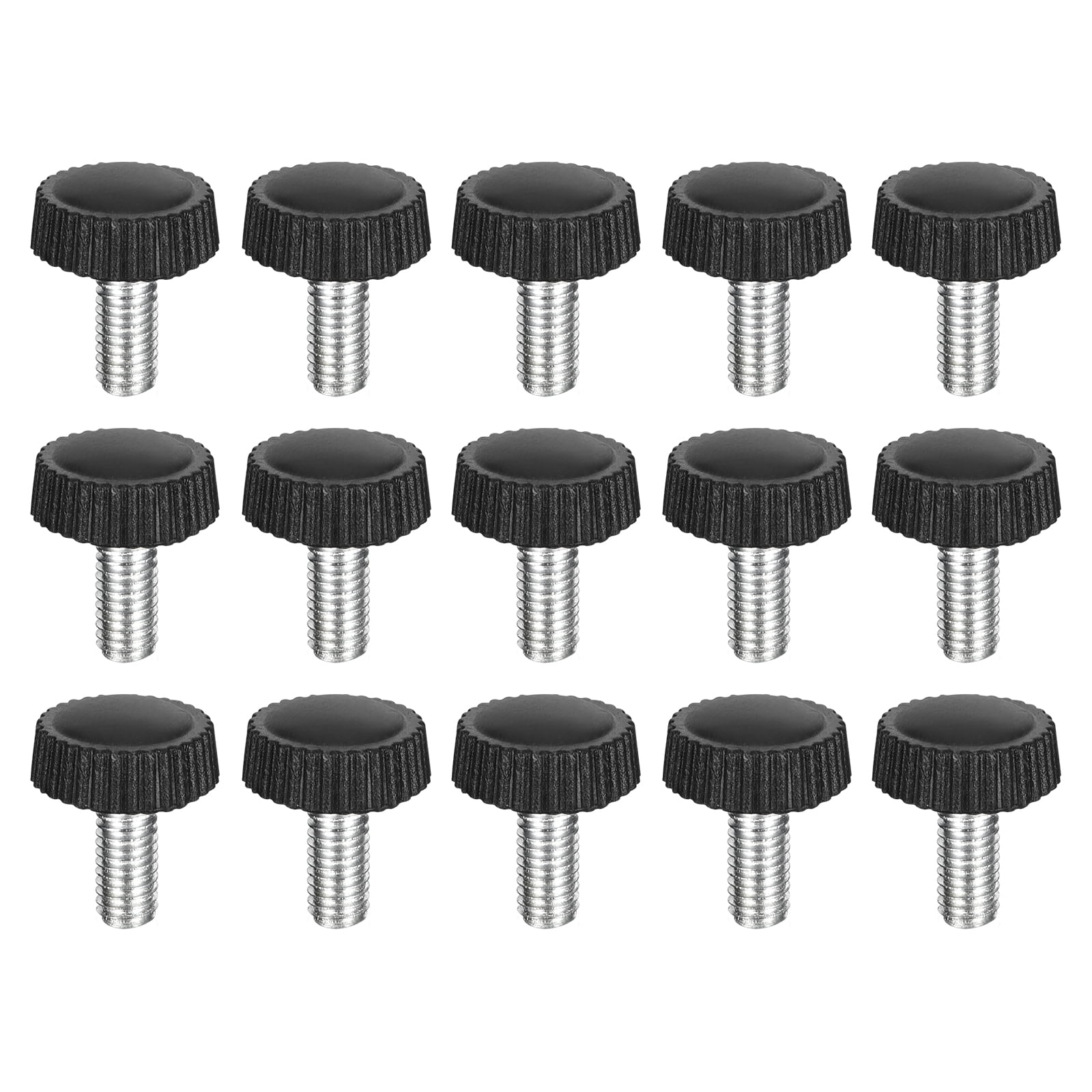 15Pack M5x10mm Threaded Knurled Thumb Screws, Zinc Plated Carbon Steel Clamping Knobs Grip ...