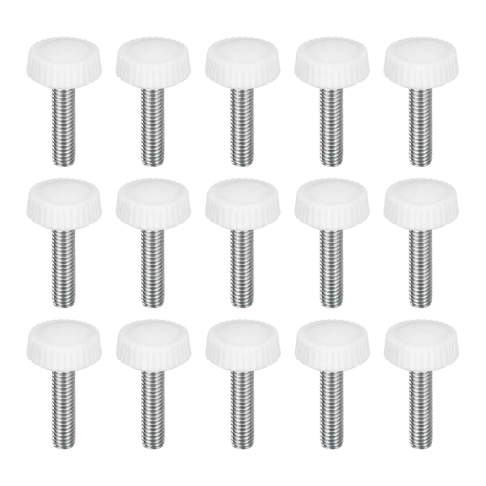 15Pack M5x20mm Threaded Knurled Thumb Screws, Zinc Plated Carbon Steel Clamping Knobs Grip ...