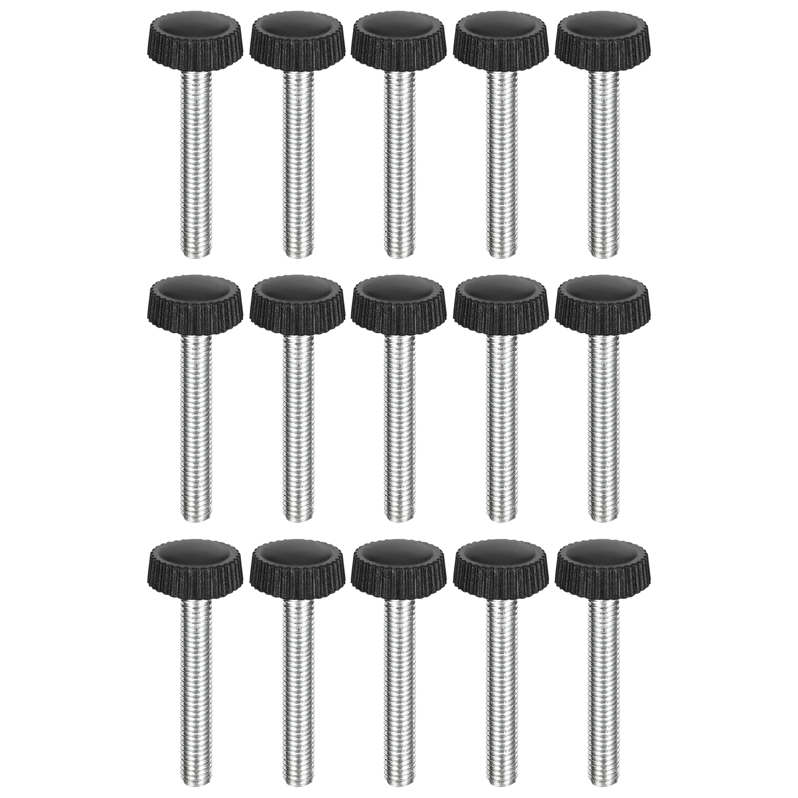15Pack M5x30mm Threaded Knurled Thumb Screws, Zinc Plated Carbon Steel Clamping Knobs Grip ...