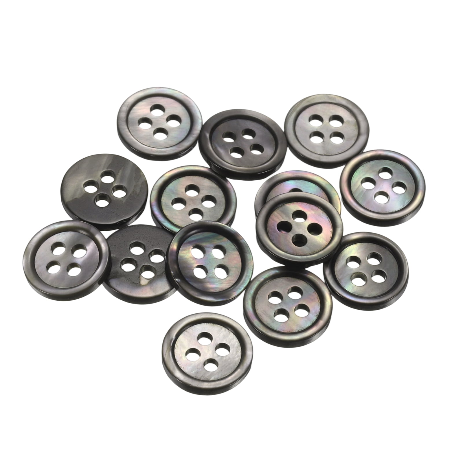 15Pack Natural Shell Button, 4 Hole 11.5mm Mother of Pearl Buttons for ...