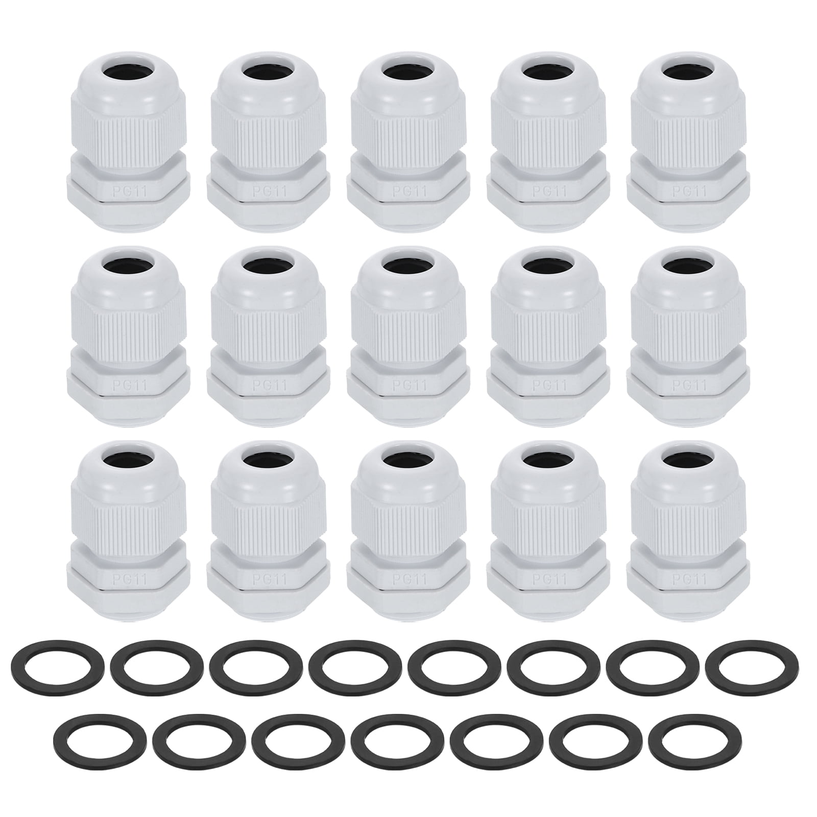 15Pack PG11 Nylon Cable Glands, Waterproof Wire Grommet with Washers ...