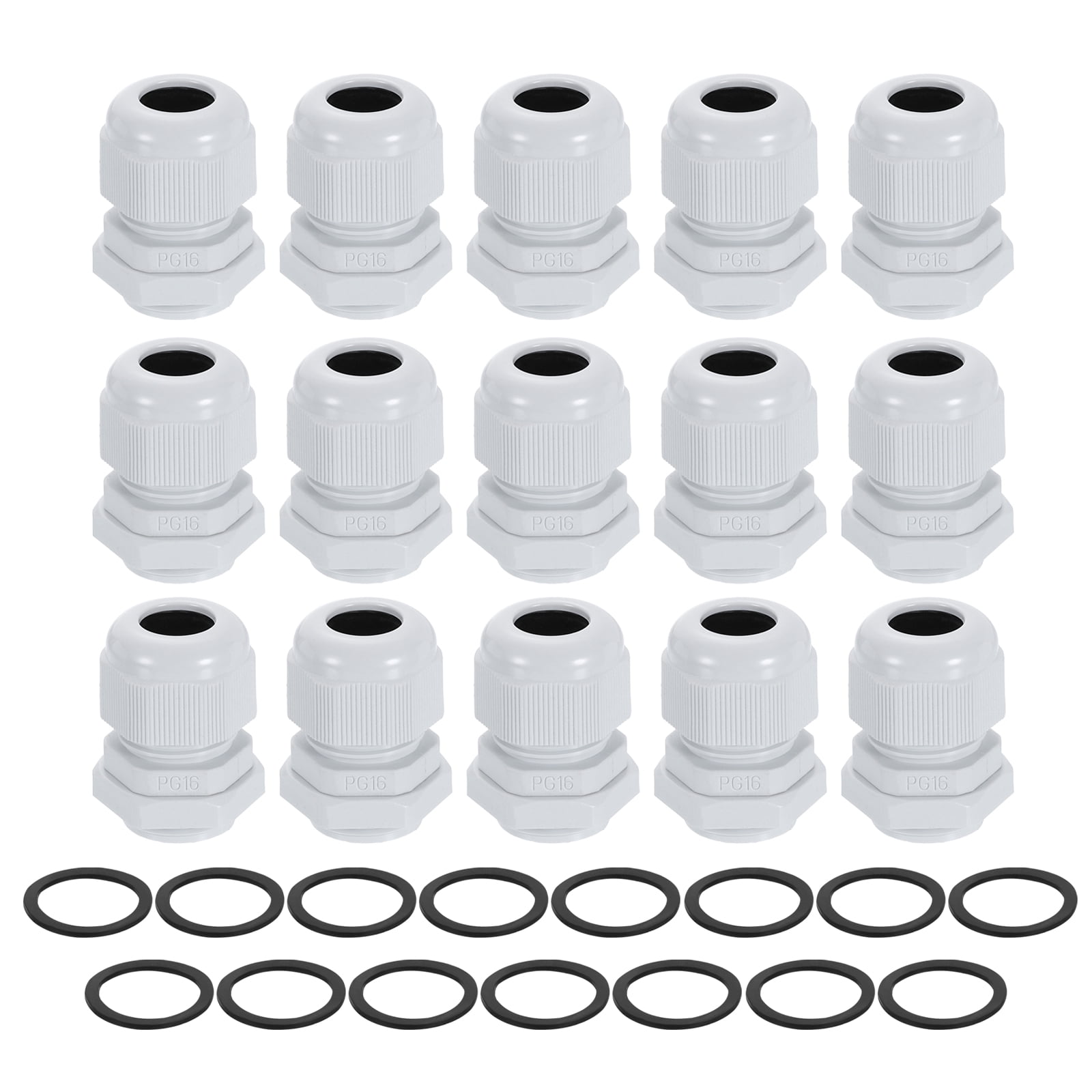 15Pack PG16 Nylon Cable Glands, Waterproof Wire Grommet with Washers ...