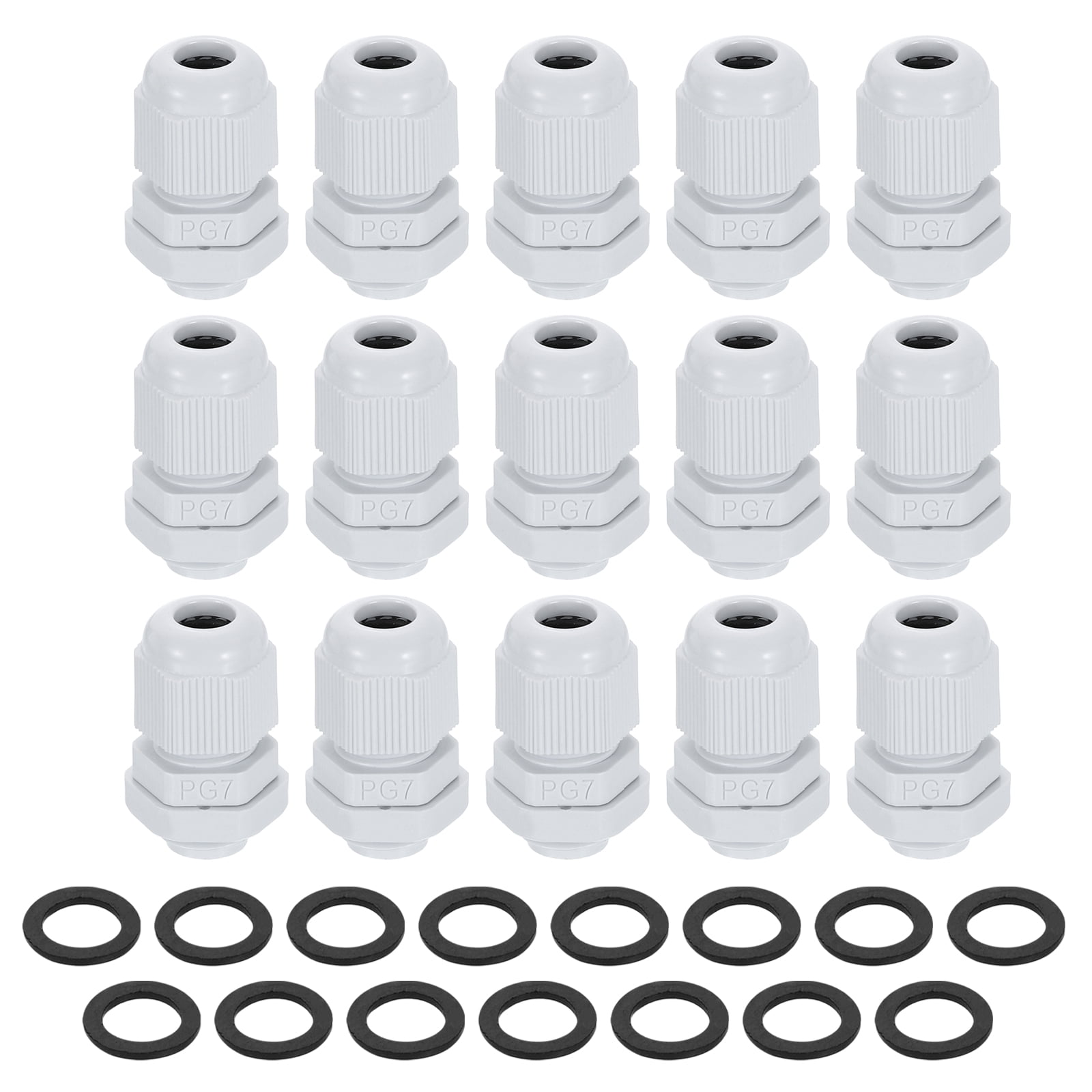 15Pack PG7 Nylon Cable Glands, Waterproof Wire Grommet with Washers, White - Walmart.com