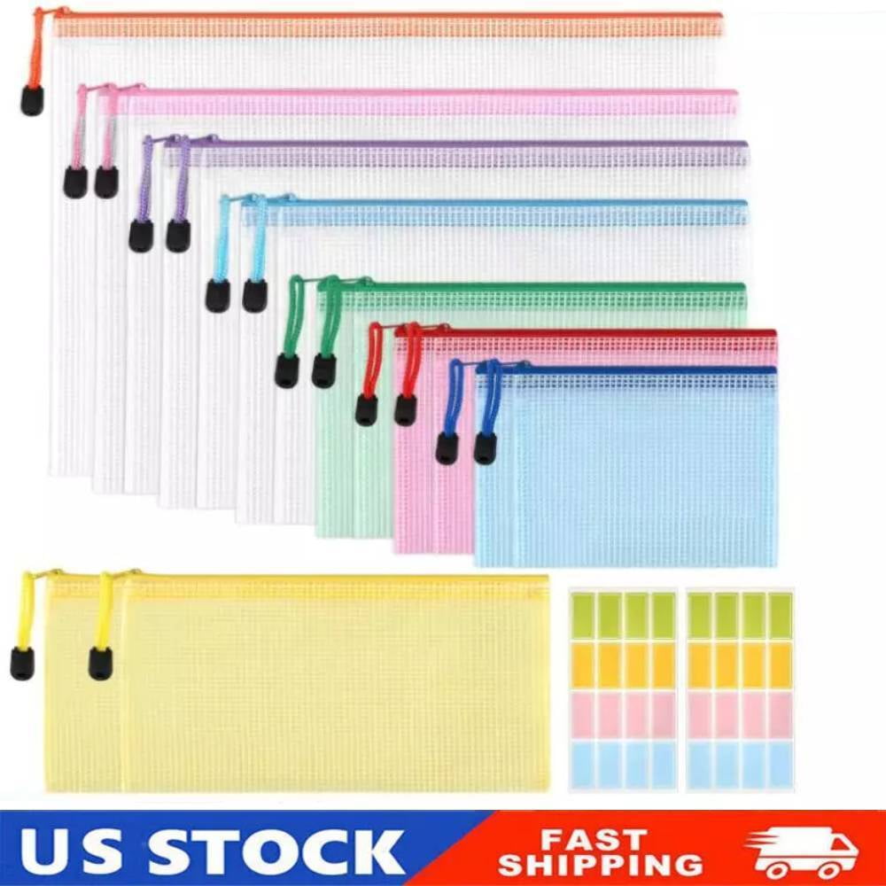 15Pack PVC Mesh Zipper Pouch A4/A5/A6/B4/B5/B6/B8/Bills with Labels ...