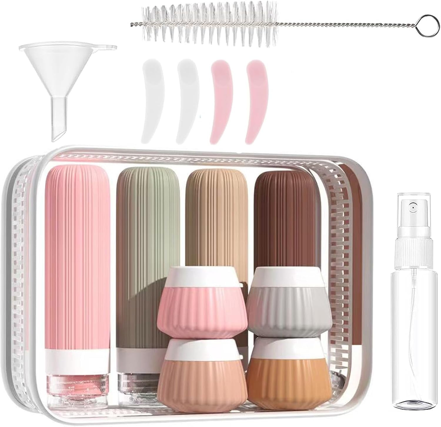 15Pack Travel Bottles for Toiletries, TSA Approved Squeezable Silicone ...