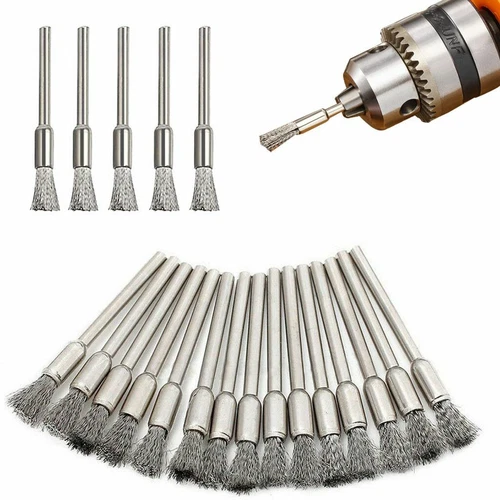 15Pc 5Mm Stainless Steel Wire Brush Tool Dremel Rotary Die Grinder ...