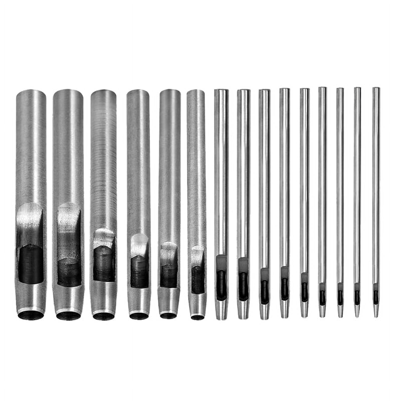 15Pc Hollow Punch Leather Hole Cutter 0.5Mm-10Mm Round Tool Set Craft ...