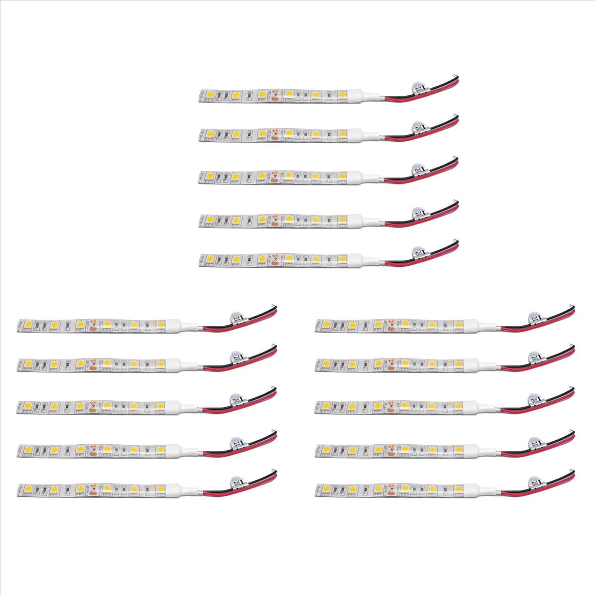 15Pcs 10cm Waterproof Warm White 5050 Led Strip Lights Dc 12V Caravan ...