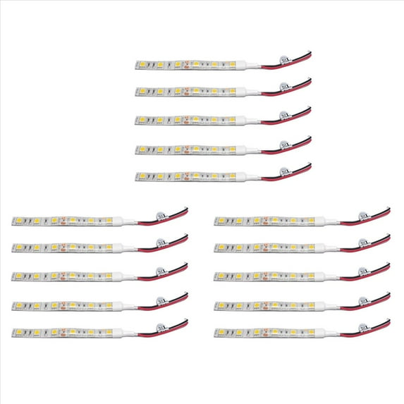 15Pcs 10cm Waterproof Warm White 5050 Led Strip Lights Dc 12V Caravan ...