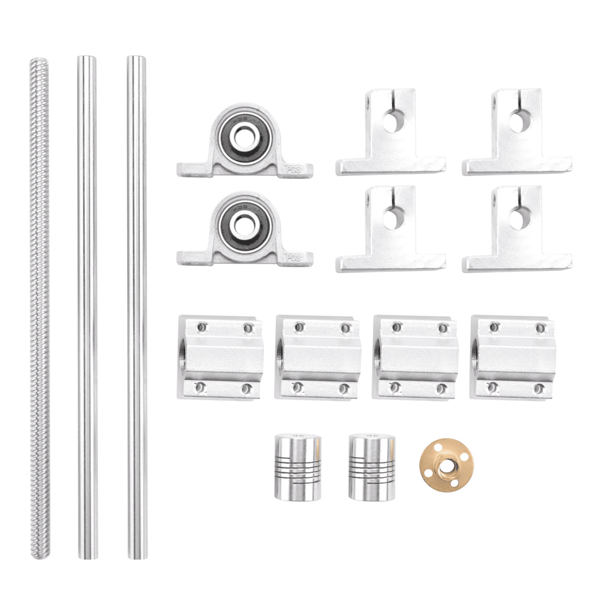 15Pcs 200Mm Optical Guide Bearing Housings Aluminum Rail Shaft Lead ...