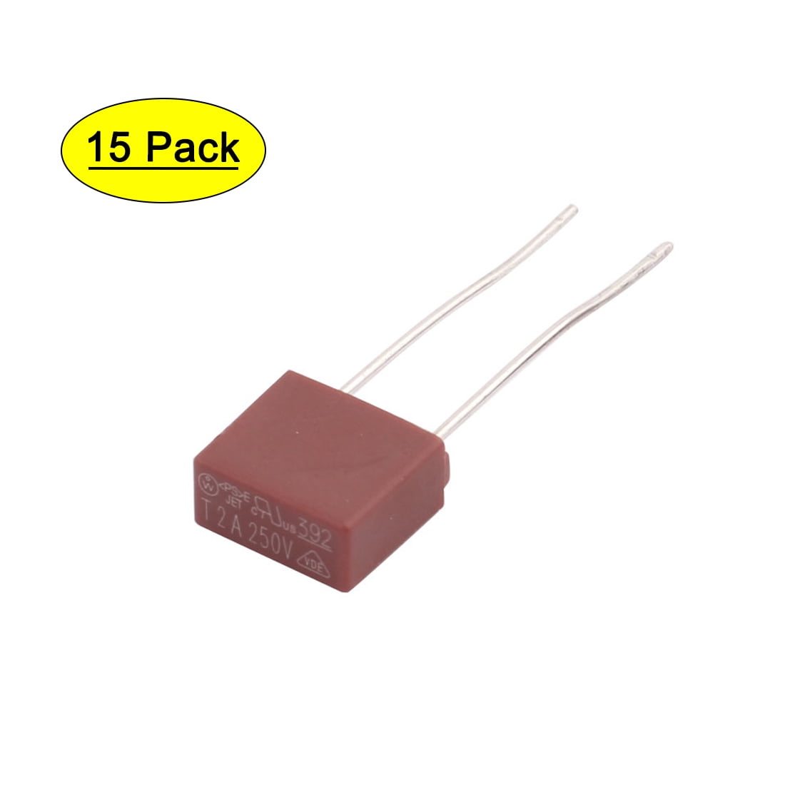 15Pcs 250V 2A Square Type Slow Blow Radial Micro Fuse - Walmart.com