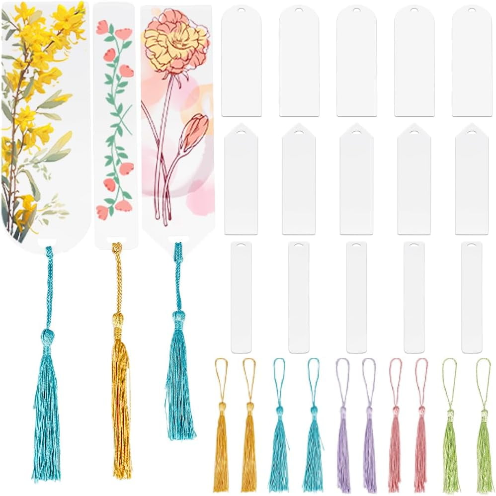 15Pcs 3 Styles Clear Acrylic Bookmarks Bulk Blank Book Markers ...
