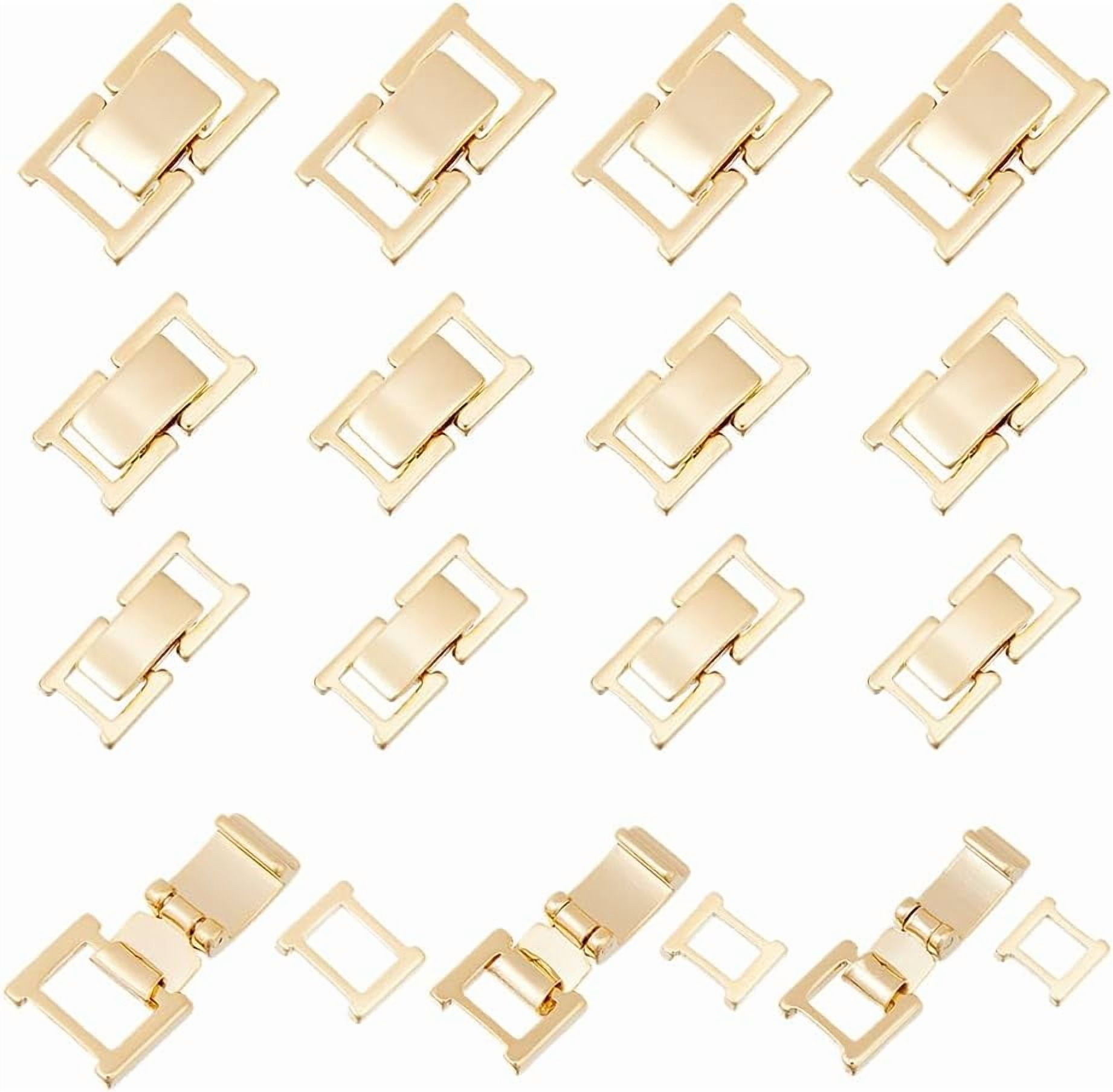 15Pcs 3 Styles Fold Over Jewelry Clasp Brass Bracelet Extenders Real ...
