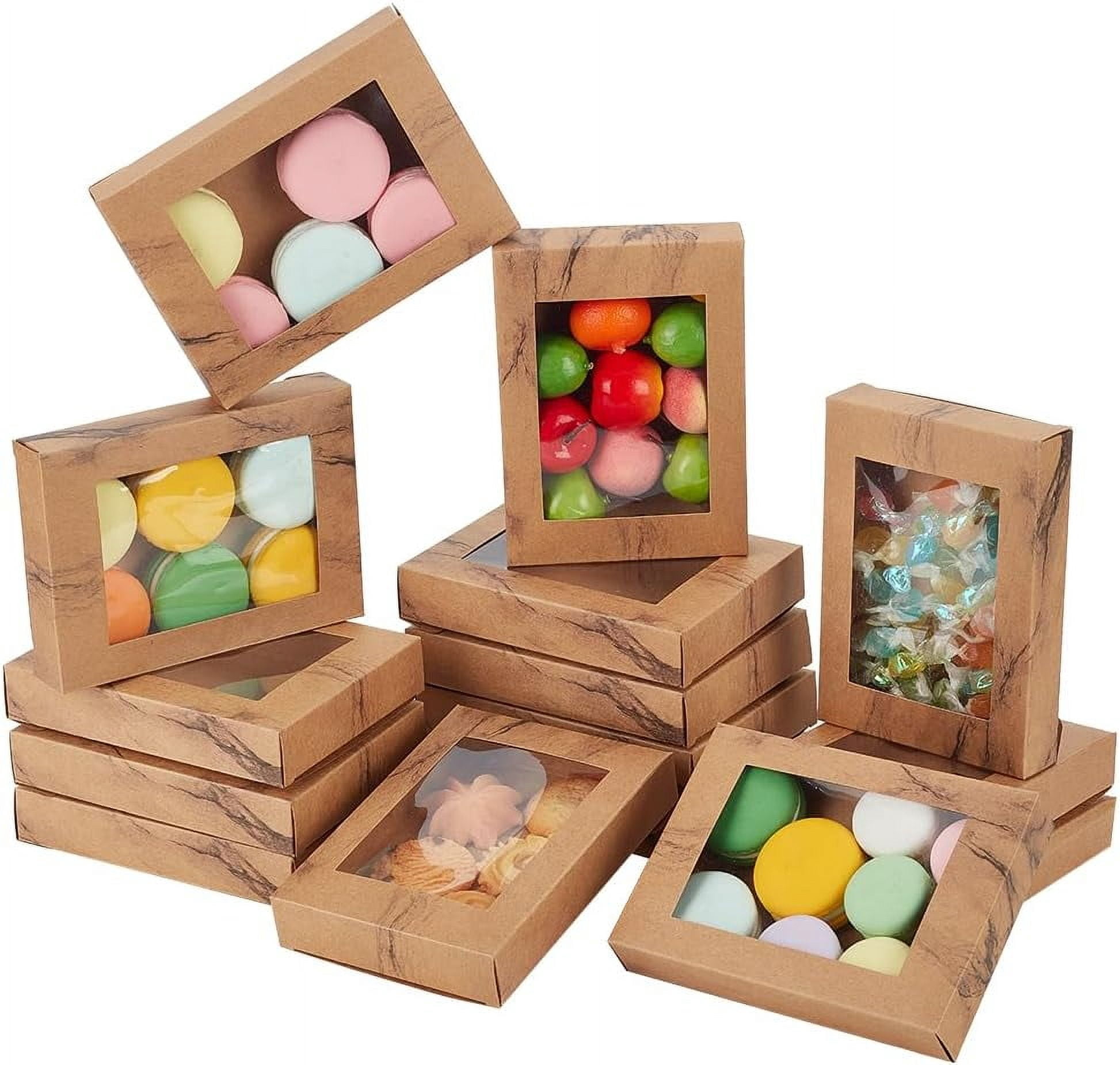 15Pcs 5.7x4.1x1.0Inches Marble Kraft Paper Bakery Box Kraft Paper Gift ...