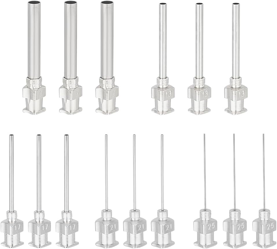 15Pcs 5 Sizes Dispensing Needles Stainless Steel Blunt Tip Needle Set ...