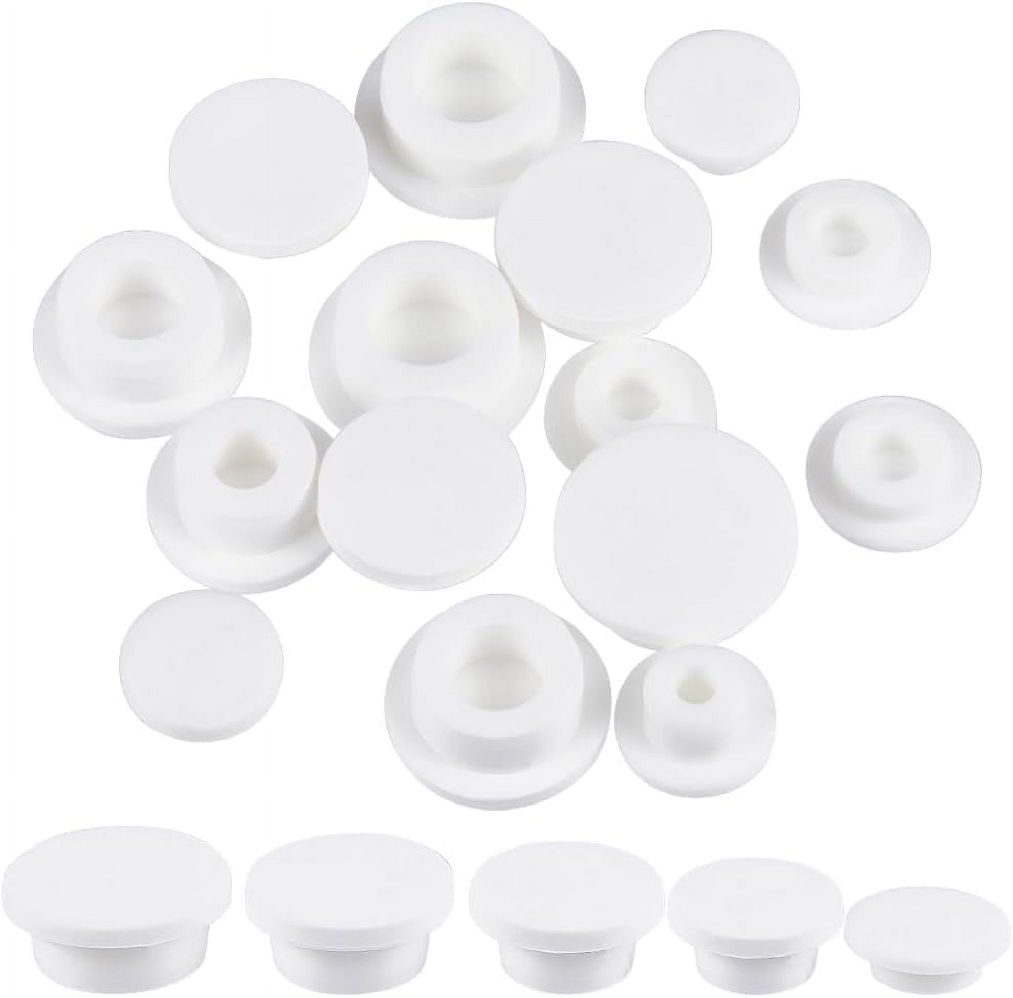 15Pcs 5 Sizes White Silicone Bottle Stopper Hole Plug Replacement Tube ...