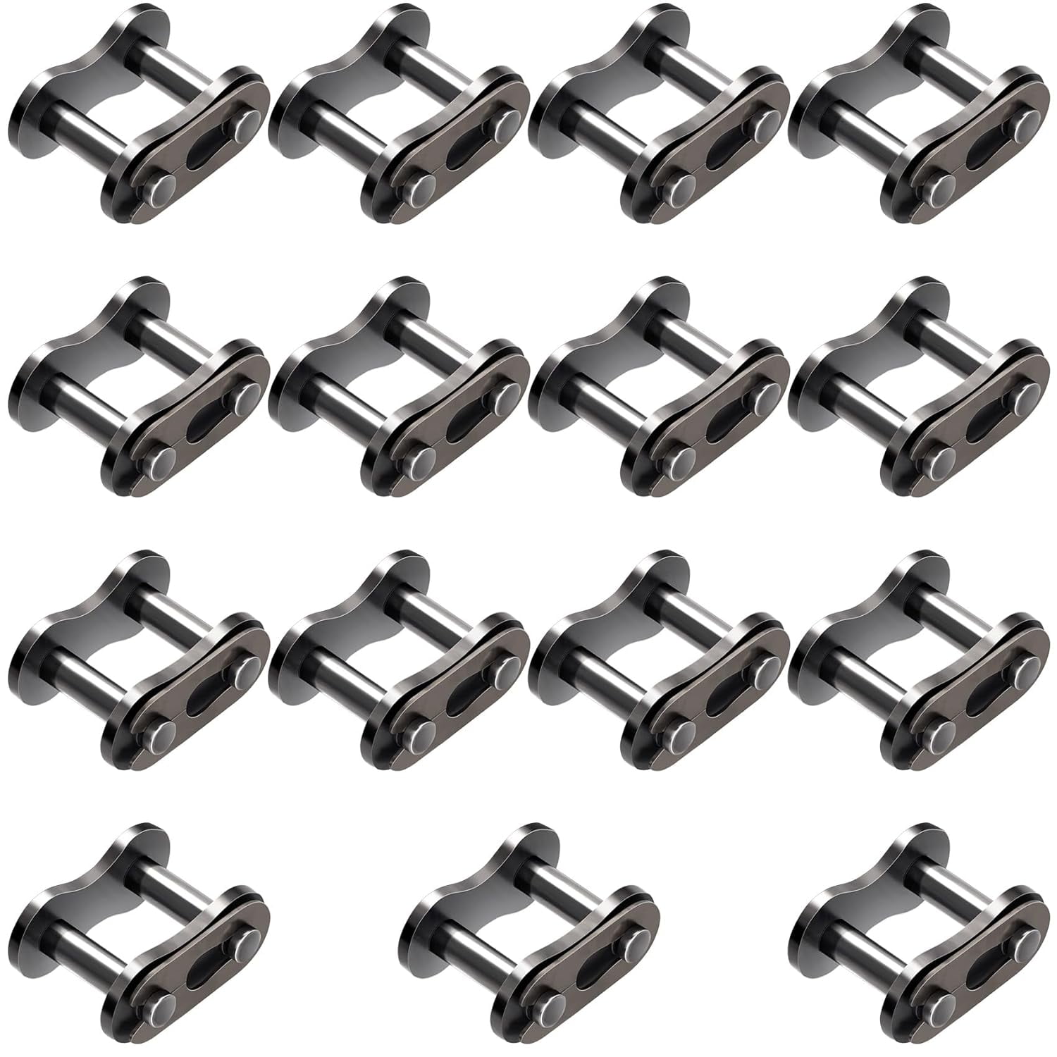 15Pcs #50 Roller Chain Connecting Links, Heavy Duty Steel Master Connector Link for Agricultural ...