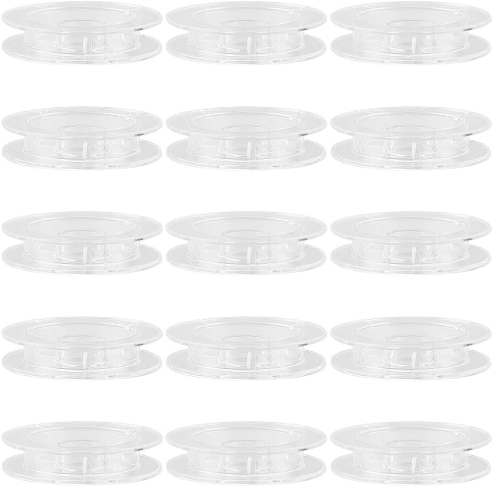 15Pcs 50 x 10mm Empty Spool Flat Plastic Spools White Wire Flat ...