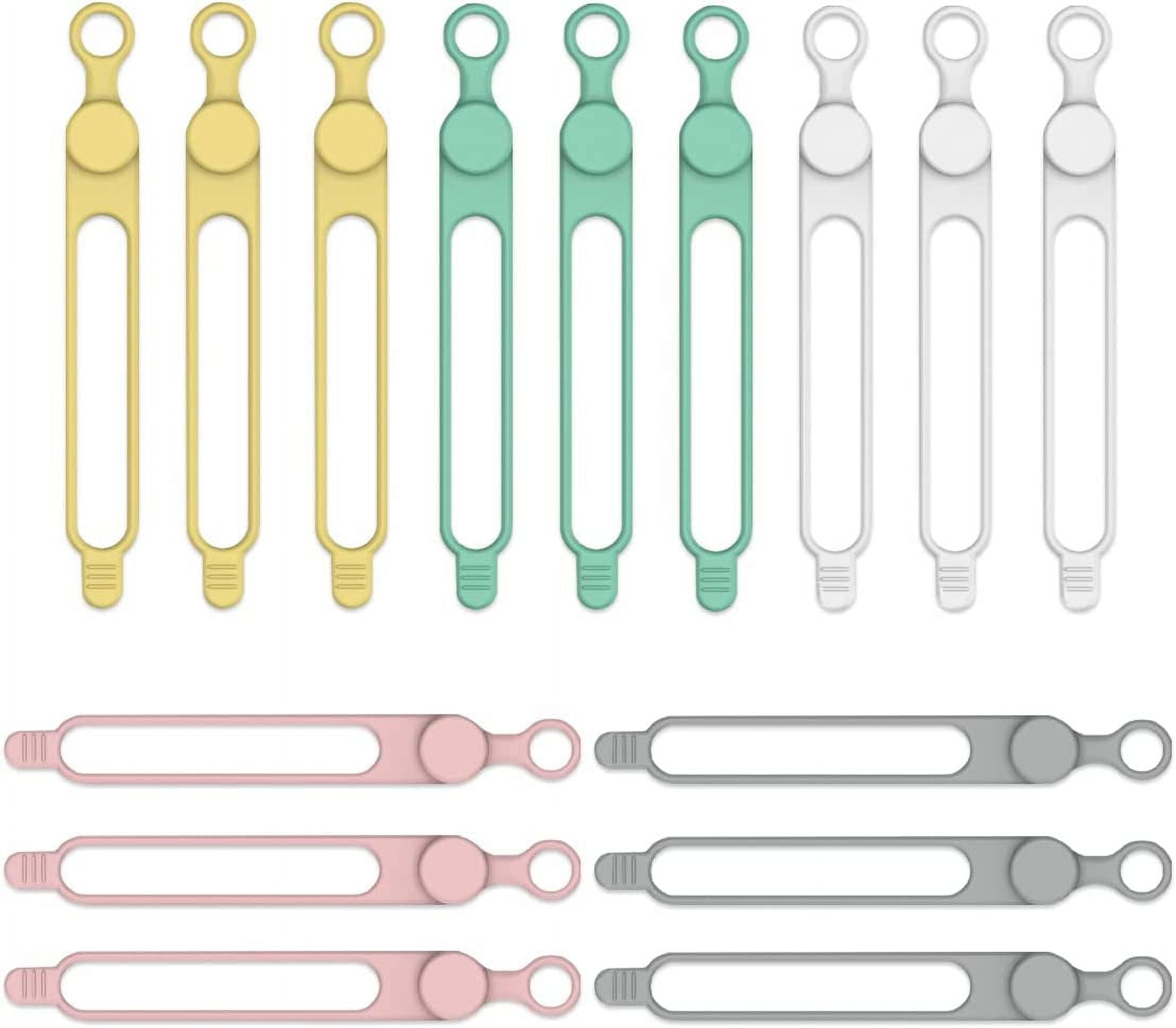 15Pcs 5Colors Reusable Silicone Cable Tie with Button, 10.6cm/4.17in ...