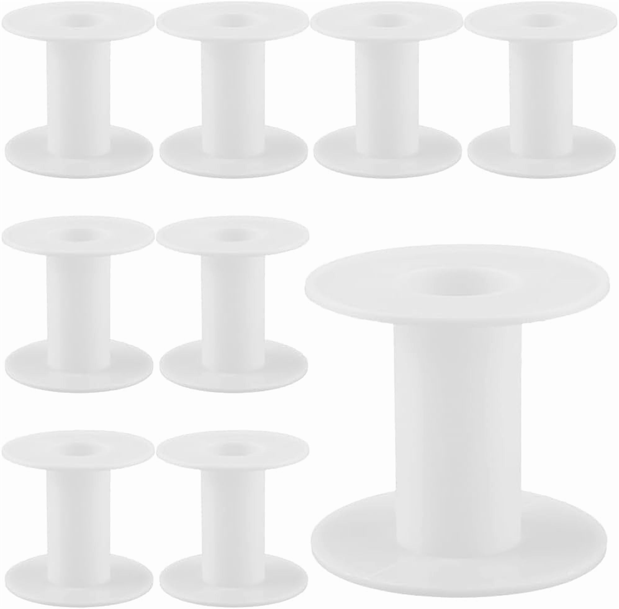15Pcs 64 x 58mm Empty Spool Plastic Bobbins Bulk White Ribbon Weave ...