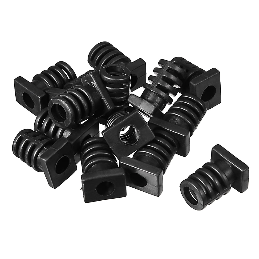 15Pcs 6mm Inner Dia PVC Square Strain Relief Cord Boot Protector Sleeve ...