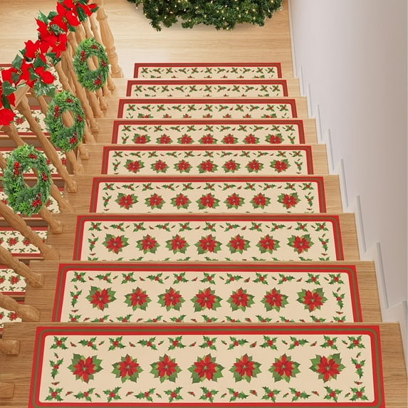 15Pcs 8"x30" Non Slip Stair Treads Carpet for Wooden Steps Indoor ...