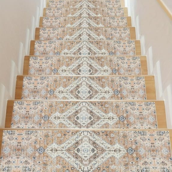 15Pcs 8"x30" Non Slip Stair Treads Carpet for Wooden Steps Indoor ...