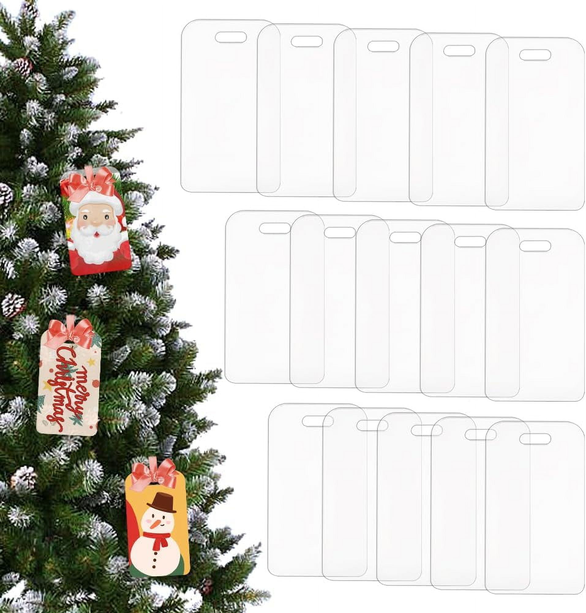15Pcs Acrylic Laser Cut Reserved Tags Christmas Ornaments Gift Tag ...