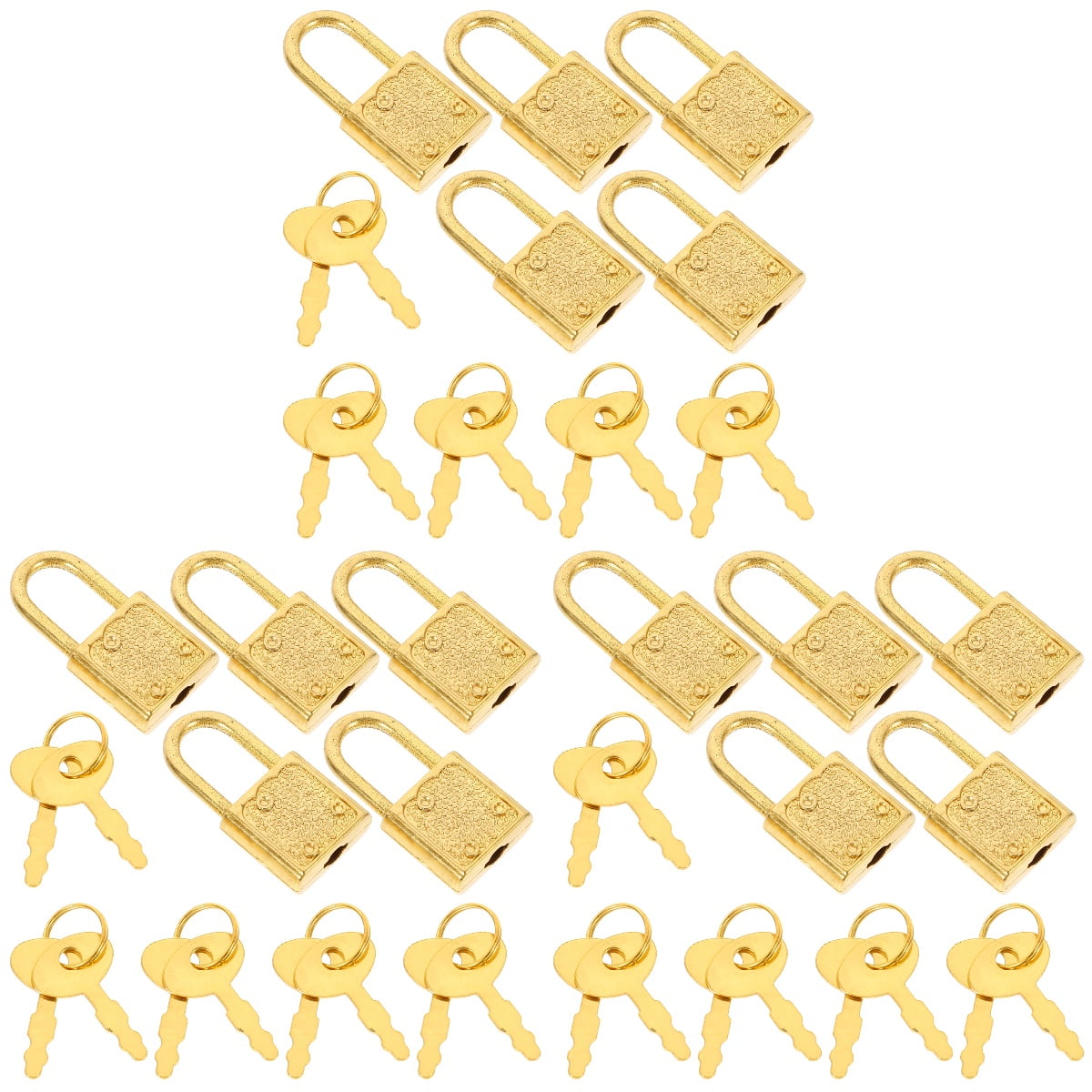 15Pcs Antique Gold Padlock, Vintage Padlocks Retro Metal Lock and Key ...