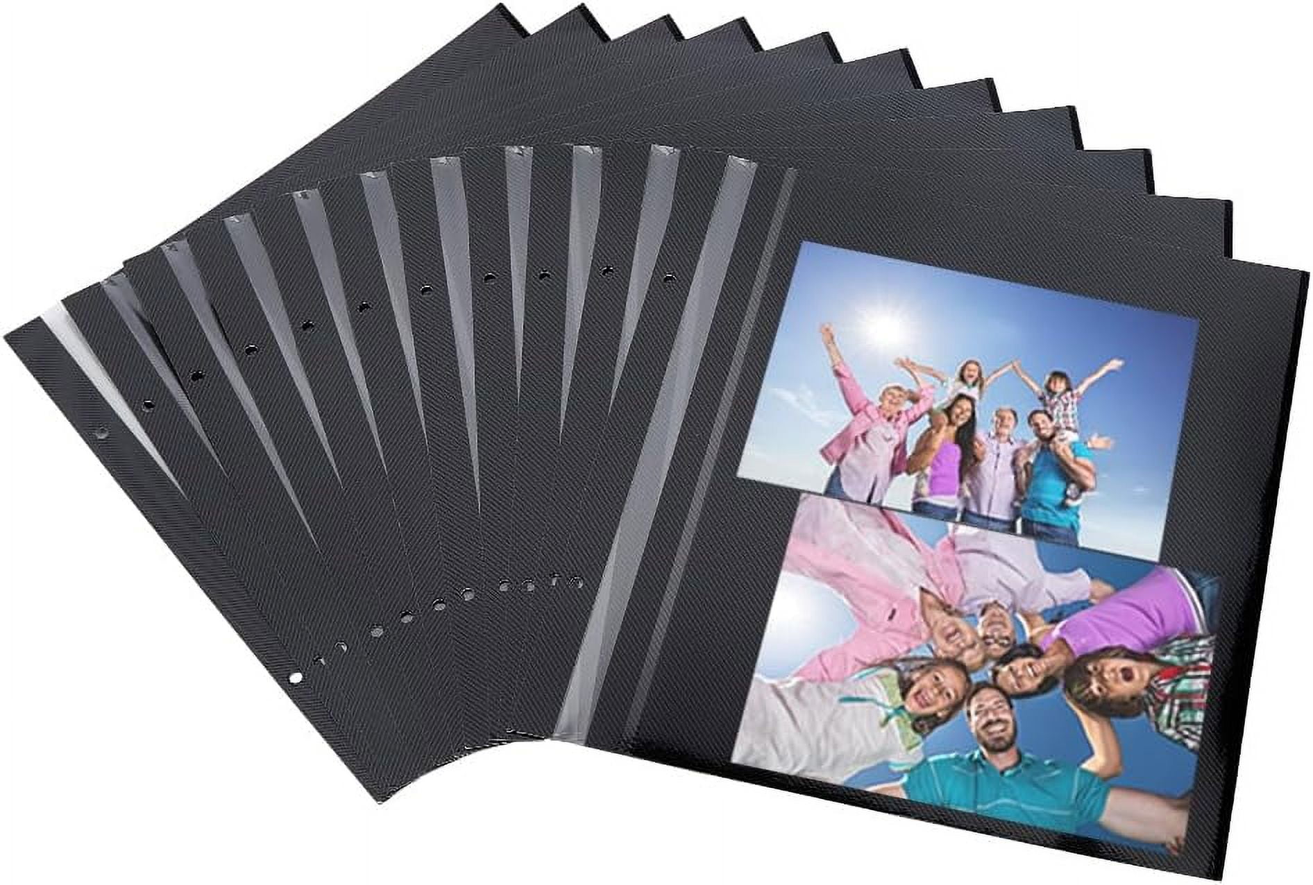 15Pcs Black Album Refill Pages Large Size Scrapbook Refill Page PVC ...