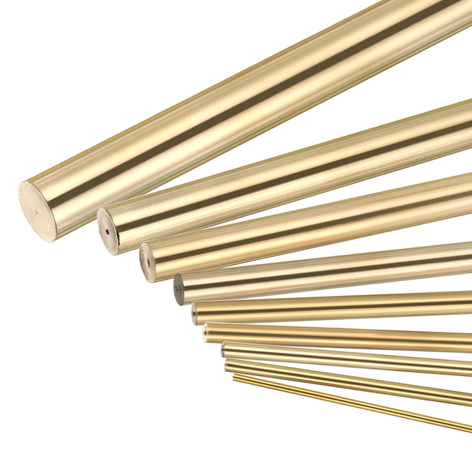 15Pcs Brass Rod, Brass Solid Round Rod Multiple Diameter 100mm Length ...