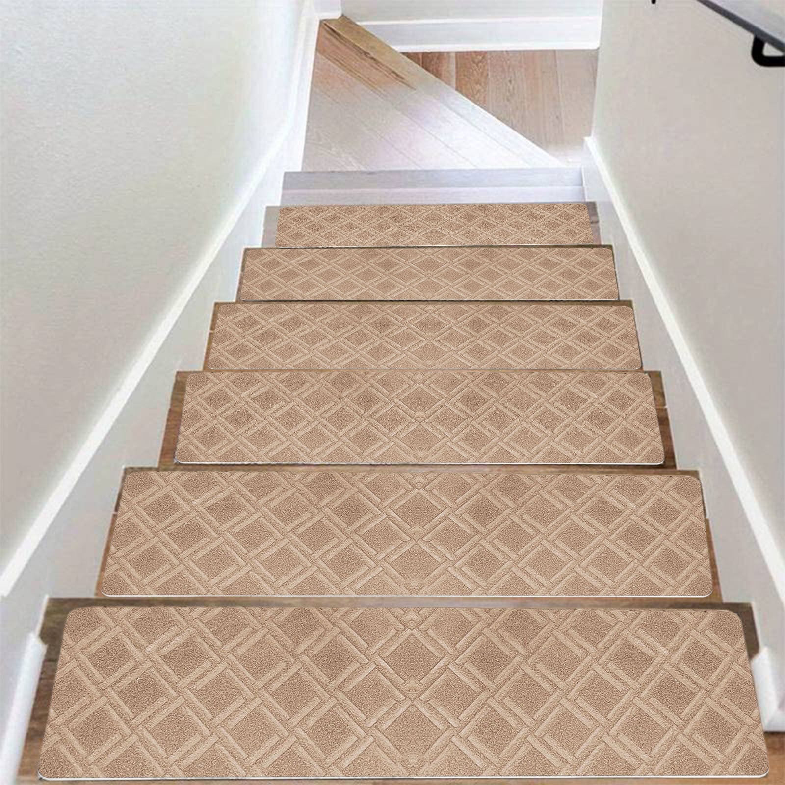 15Pcs Carpet Stair Treads Non Slip, Edging Stair Runner for Wooden ...