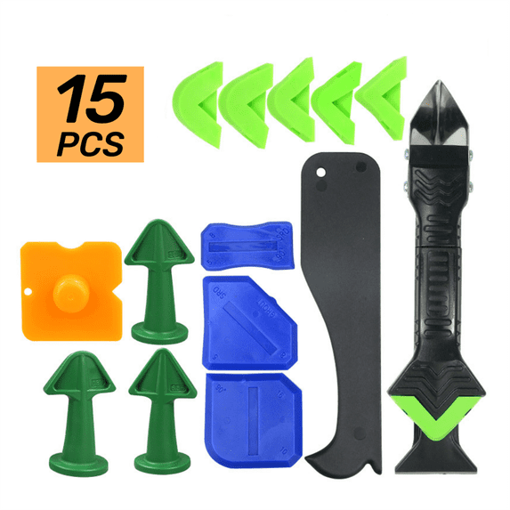 Dingrich 15Pcs Caulking Tool Set, Silicone Caulking Kit, Sealant ...