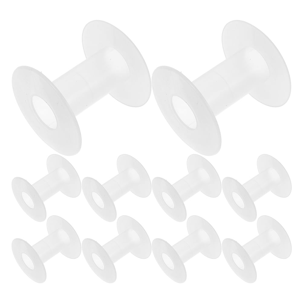 15Pcs Clear Plastic Spool for Winding Wire Ribbon and Cord Organizing ...