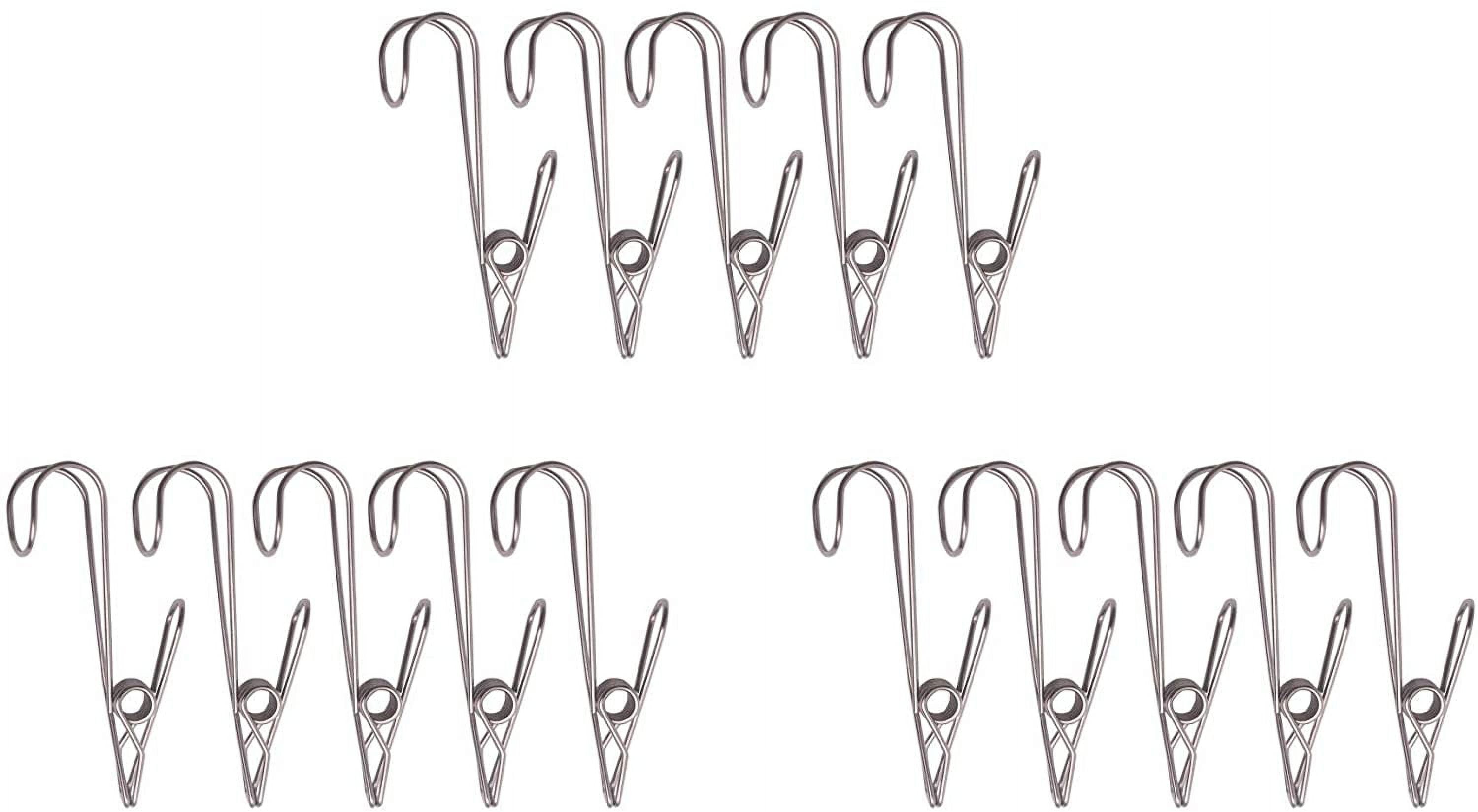 15Pcs Clip Hooks Metal Clothes Pins Multi-Purpose Hanging Clips for ...