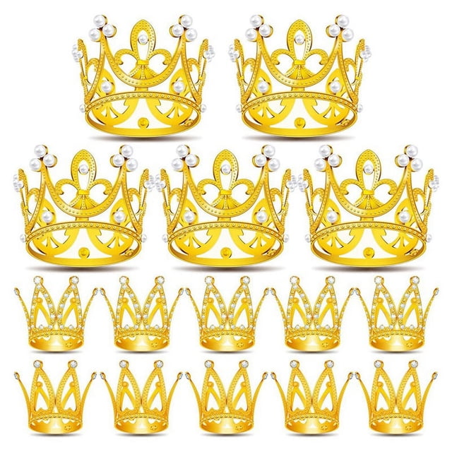 15Pcs Crown Cake Topper, Mini Baby Cupcake Crowns for Flower ...