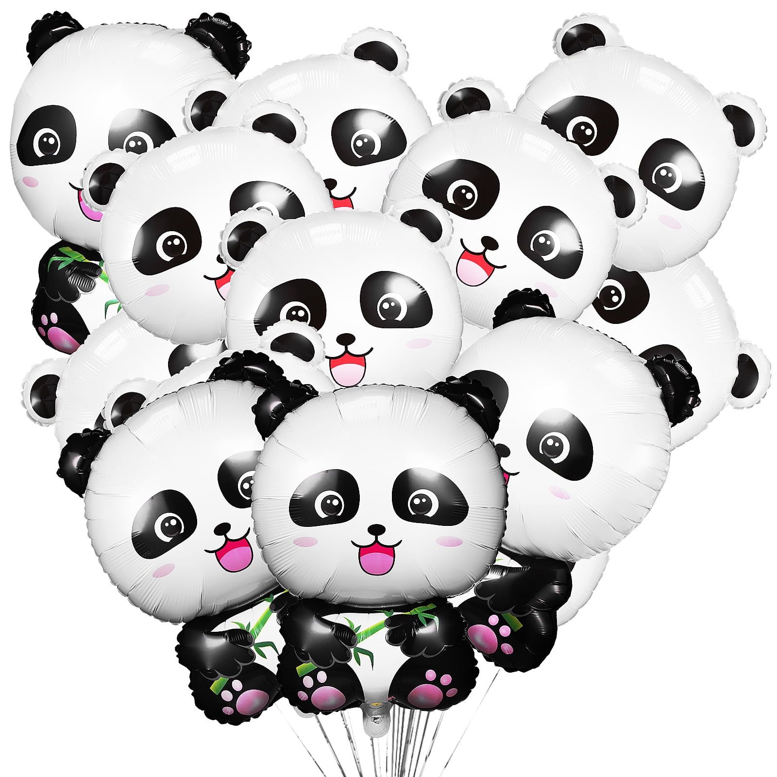15Pcs Cute Panda Balloons Aluminium Foil Balloons for Birthday Party ...