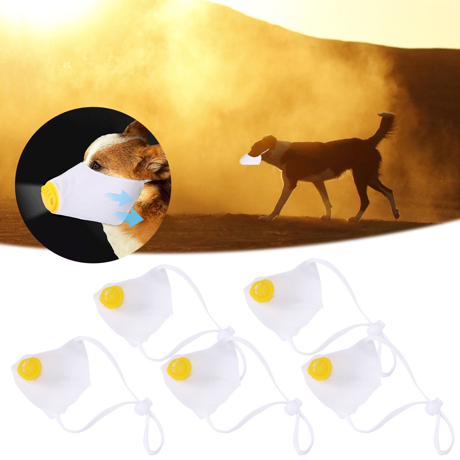 15Pcs Dog Respirator Mask,Dog Respirator Mask Nuclear,Muzzle For Large ...