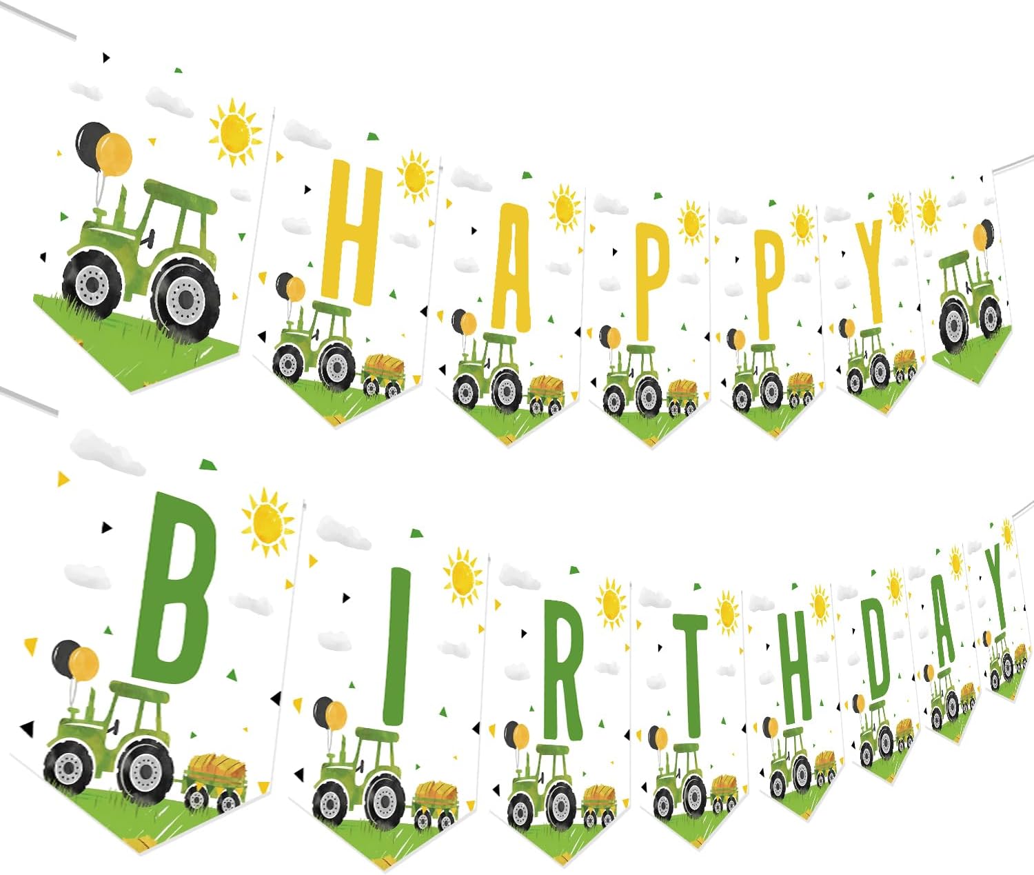 15Pcs Farm Tractor Themed Banner Happy Birthday Party Farm Themed ...