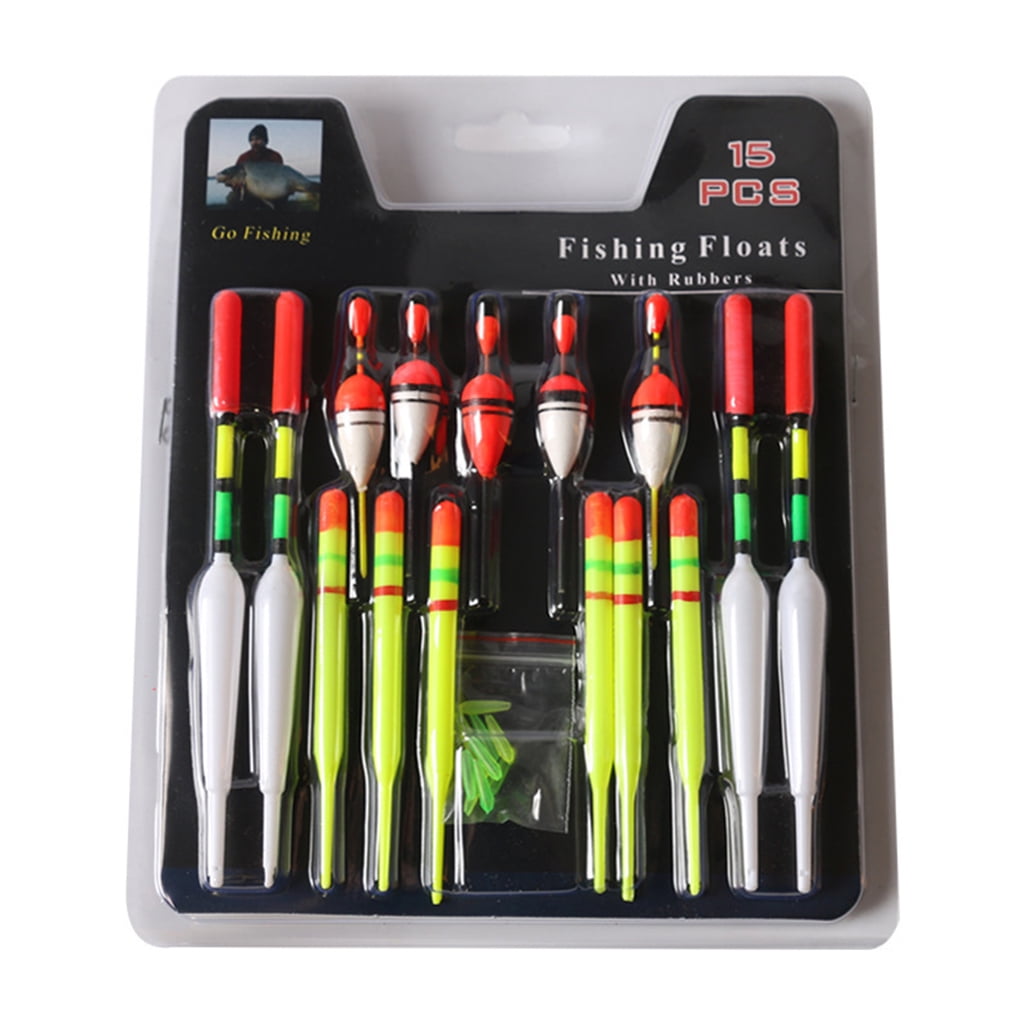 15Pcs Fishing Bobbers Fishing Floats Assorted Size Fishing Float Tackle ...