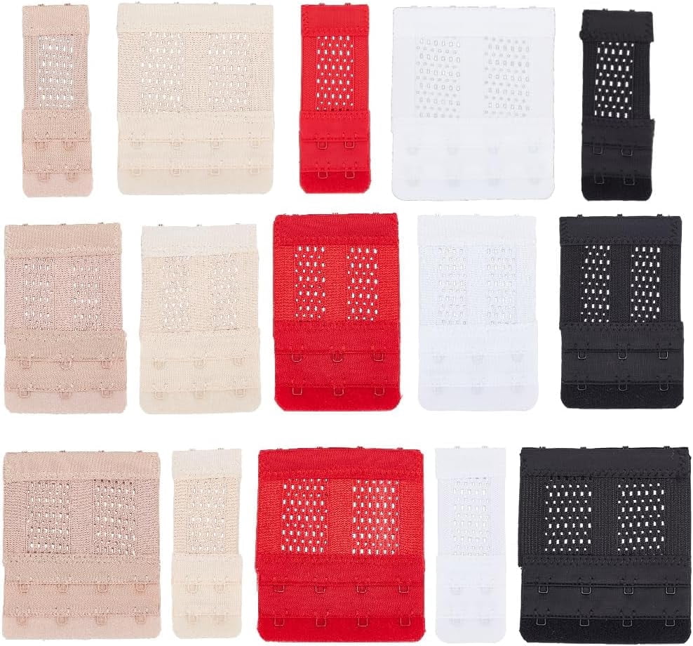 15Pcs Flexible Bra Extender Strap 2/3/4 Hooks Adjustable Bra Strap ...