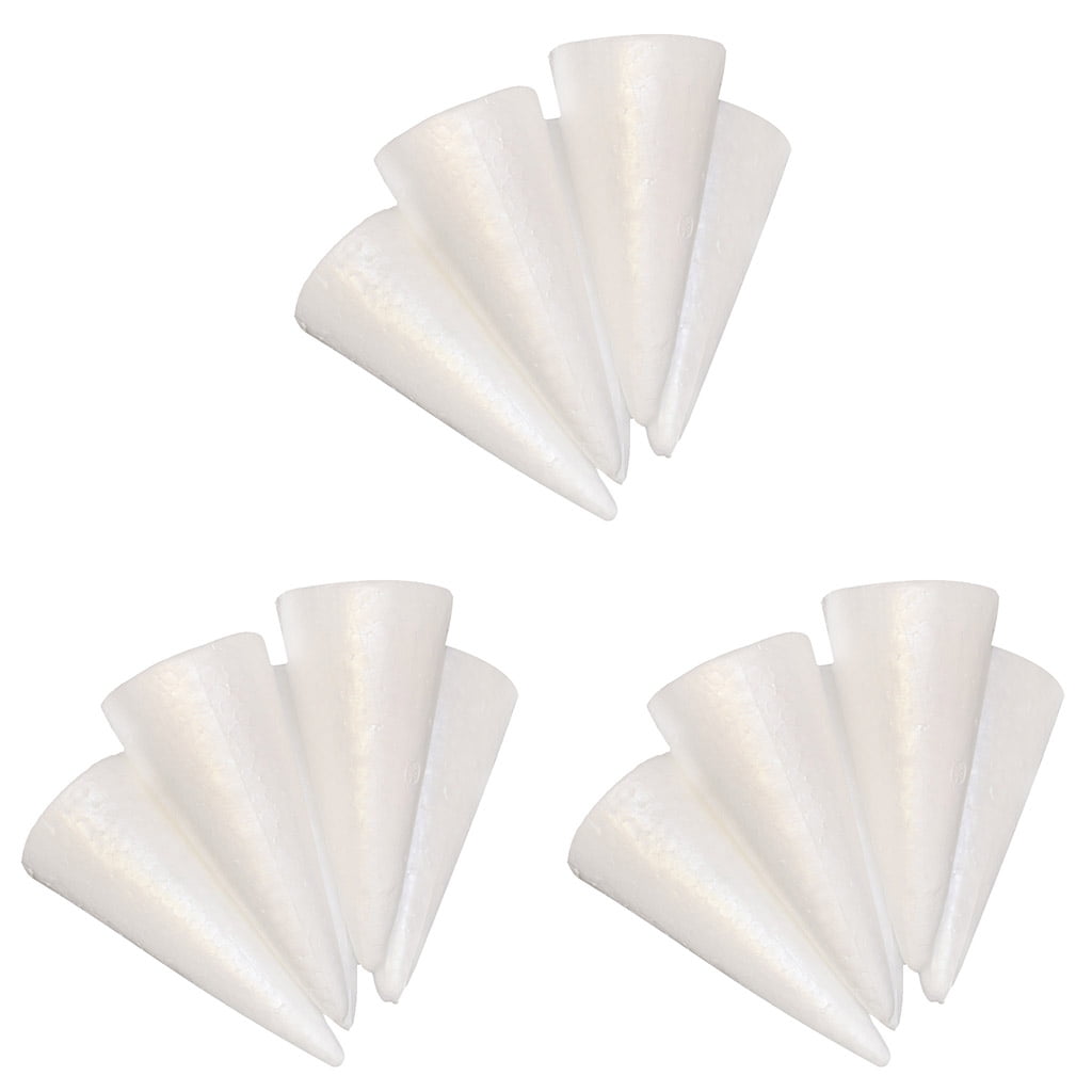 15Pcs Foam Tree Cones Polystyrene Cone 5.9inch for Christmas Tree Table ...