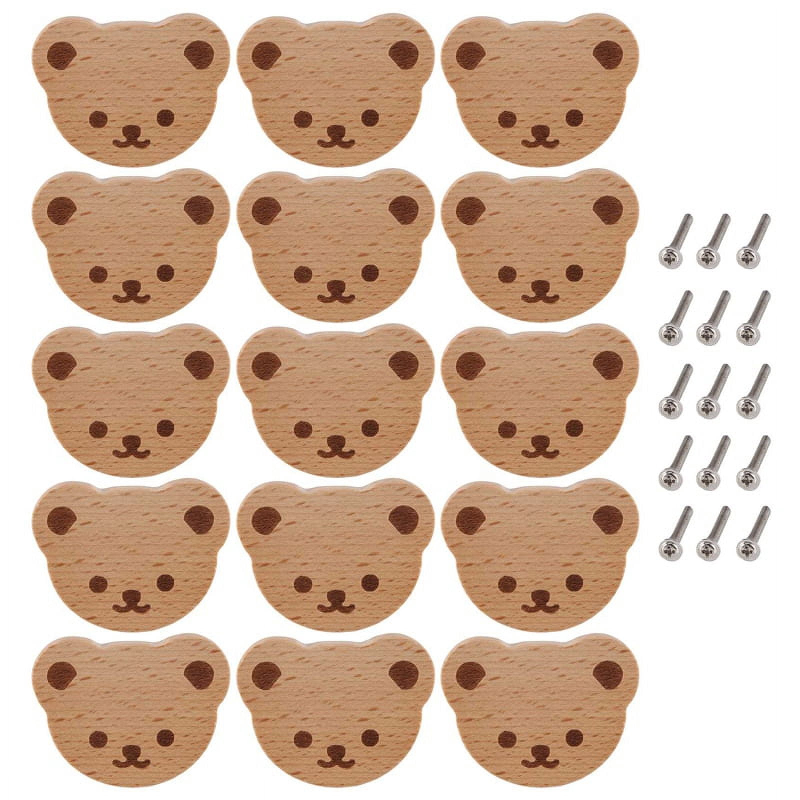 15Pcs Furniture Knobs,Wooden Drawer Knobs, Wooden Cupboard Knobs,Bear ...