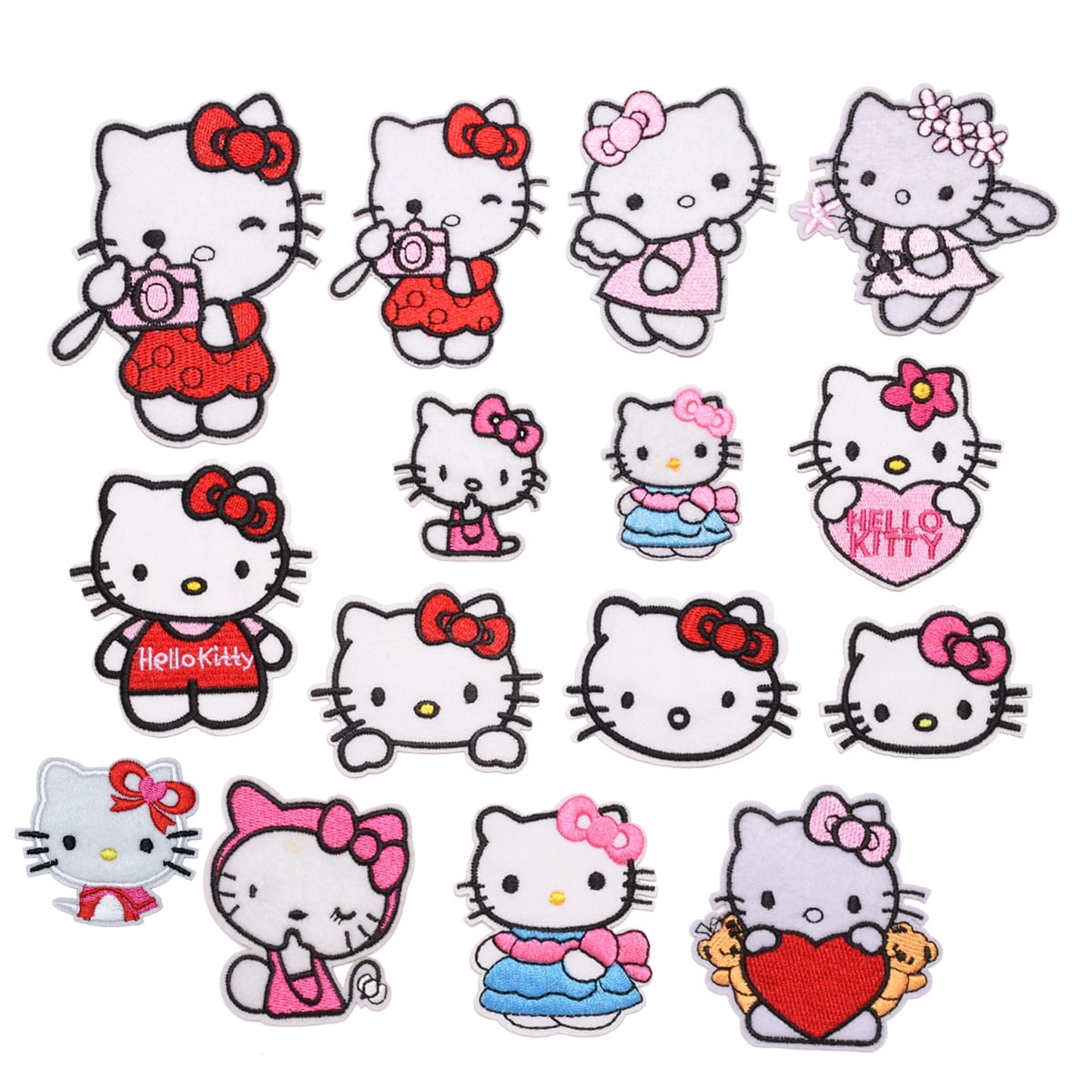 15Pcs Hello Kitty Cartoon KT Cat Series For Child Clothes Iron on ...