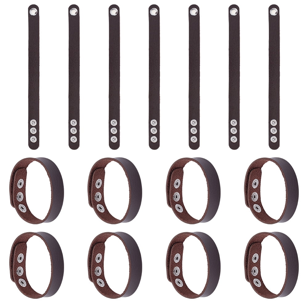 15Pcs Imitation Leather Simple Plain Cord Bracelet with Alloy Buckles ...