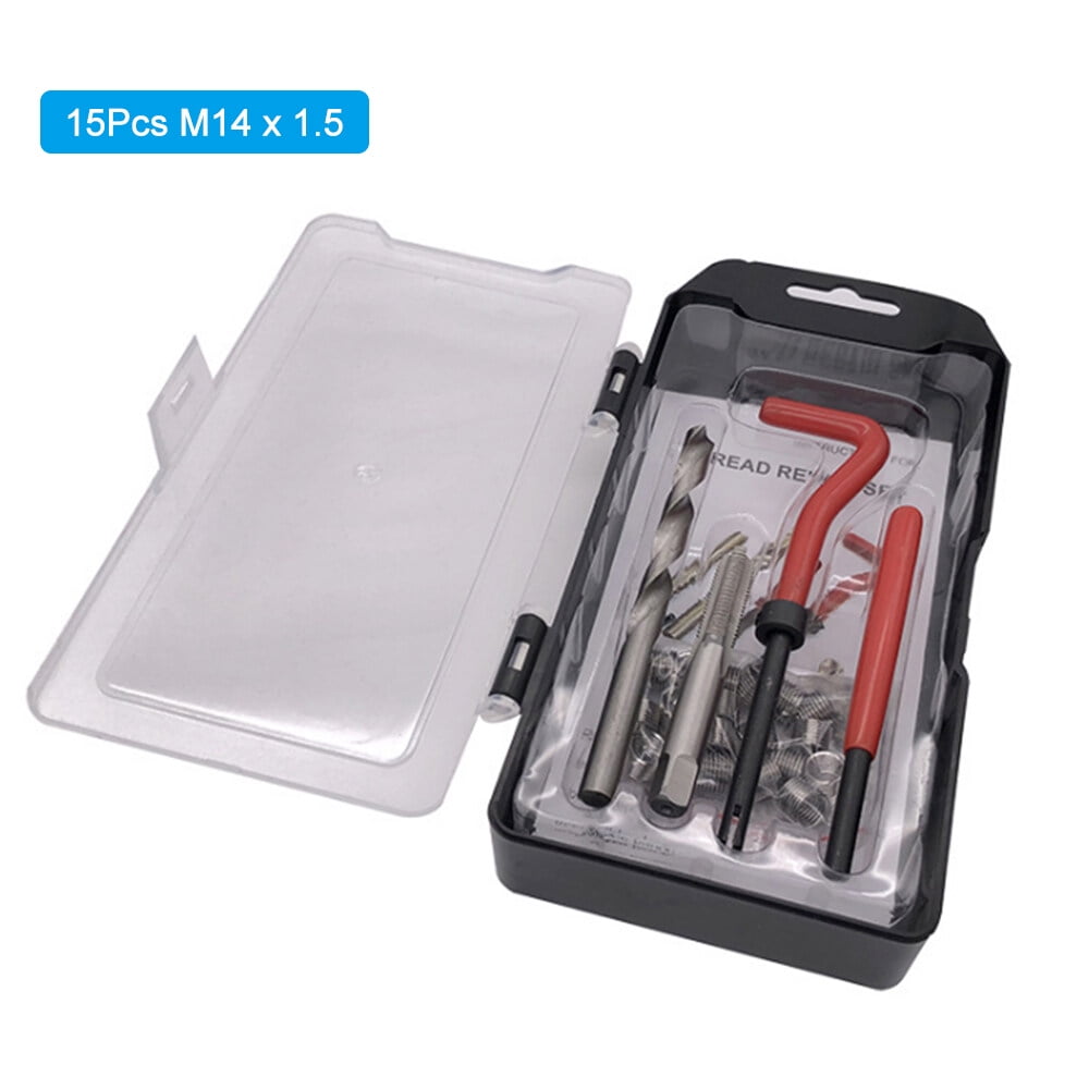 15Pcs M14 x 1.5 Thread Repair Kit Helicoil Compatible 14mm Damaged ...